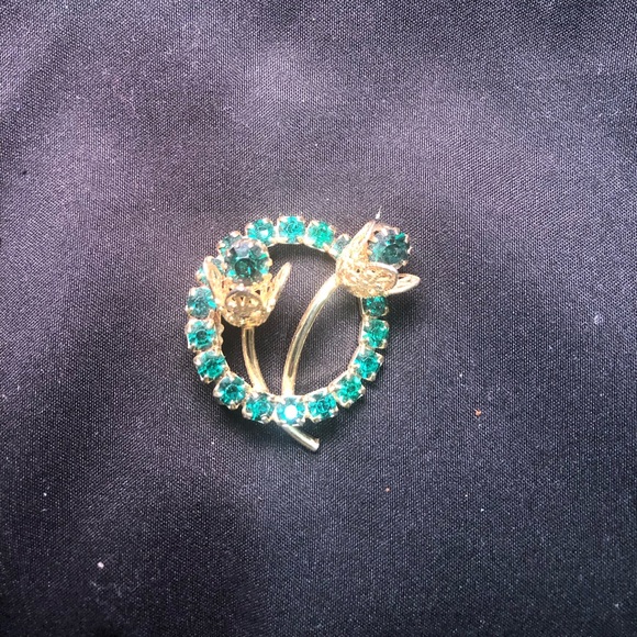 Jewelry | Vintage 12k Gold Filled Flower Bouquet Brooch With Green ...